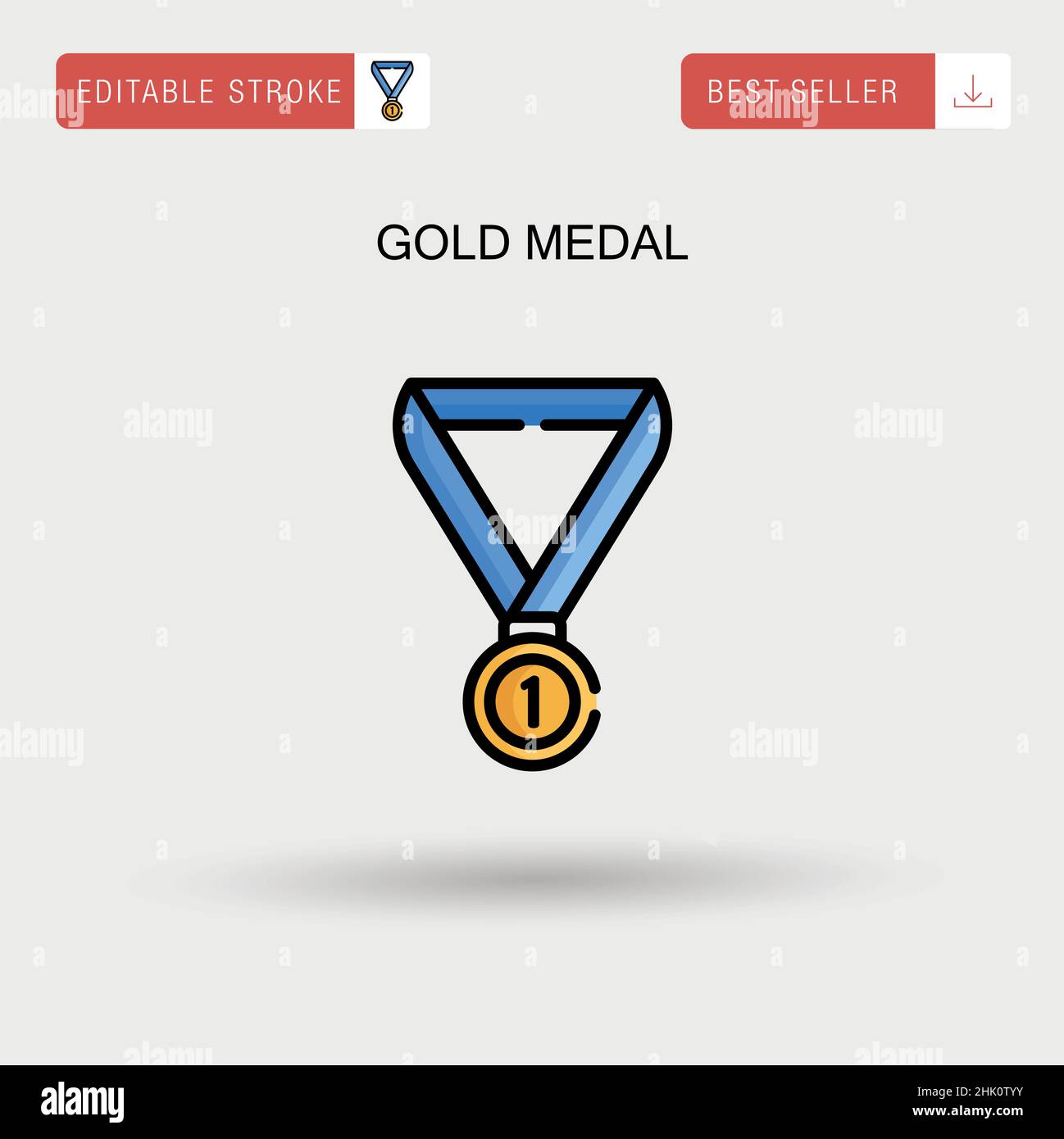 With gold medal Stock Vector Images - Alamy