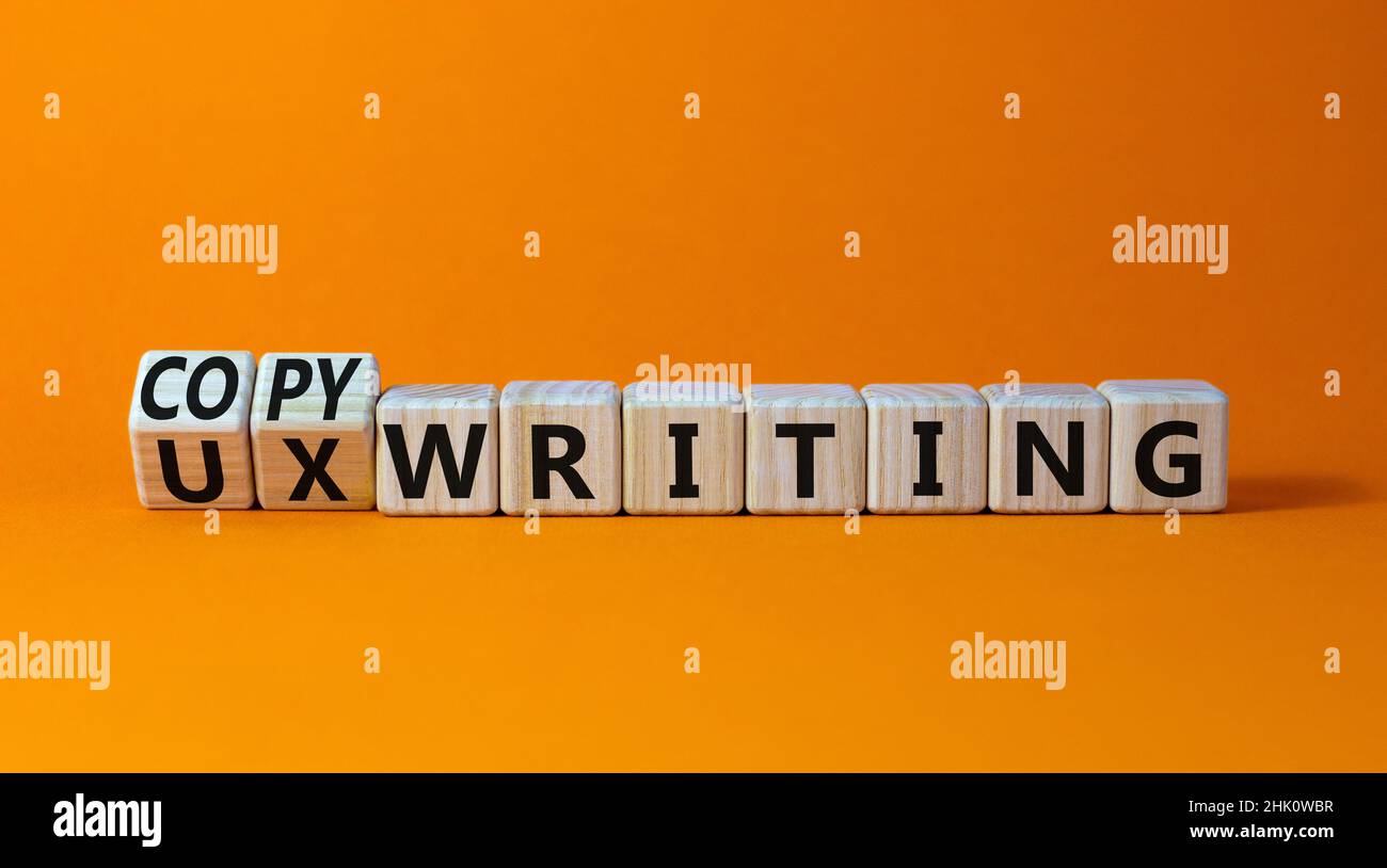 Copywriting or UX writing symbol. Turned cubes and changed concept ...