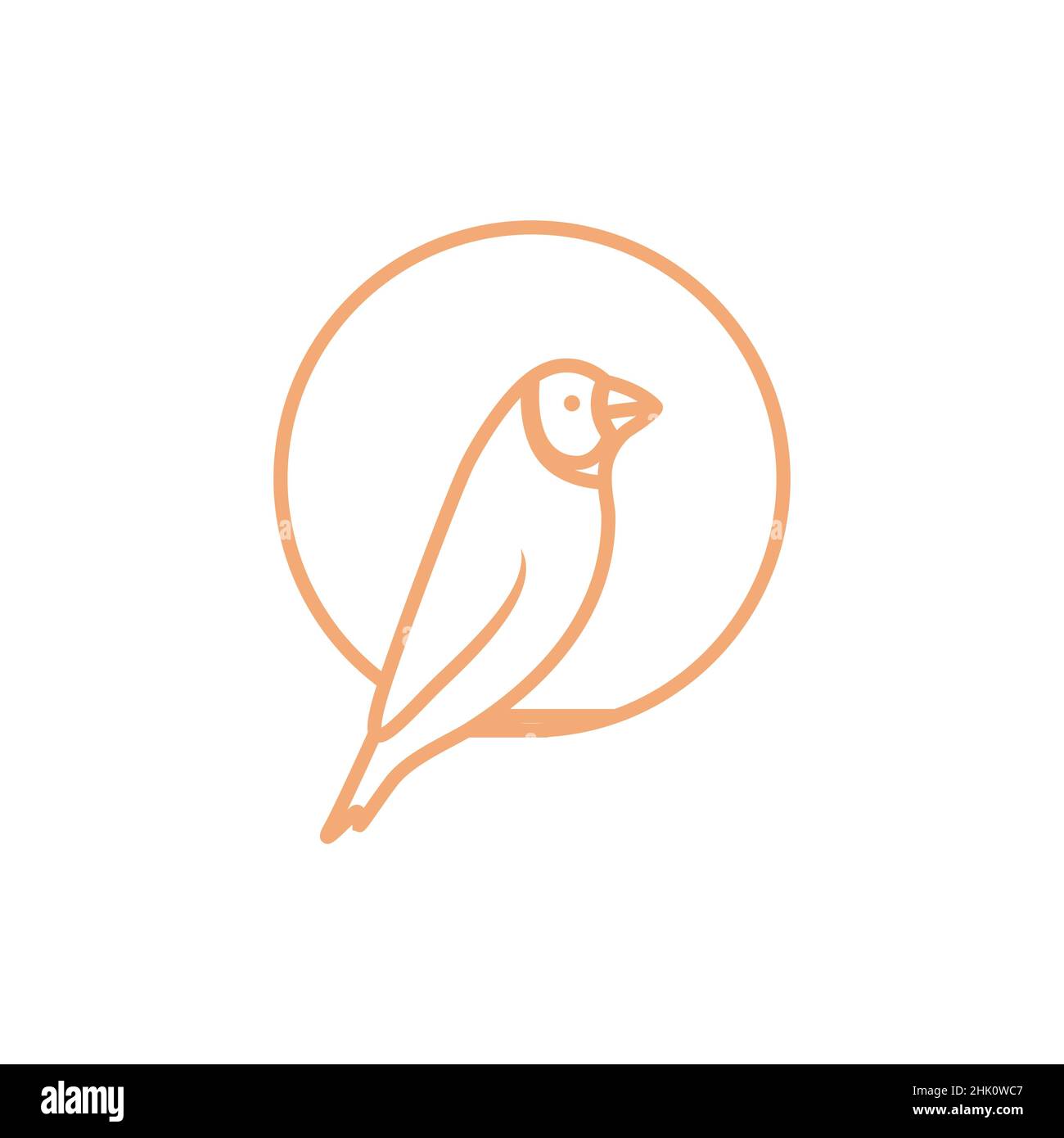 line circle with bird sparrows logo design, vector graphic symbol icon ...