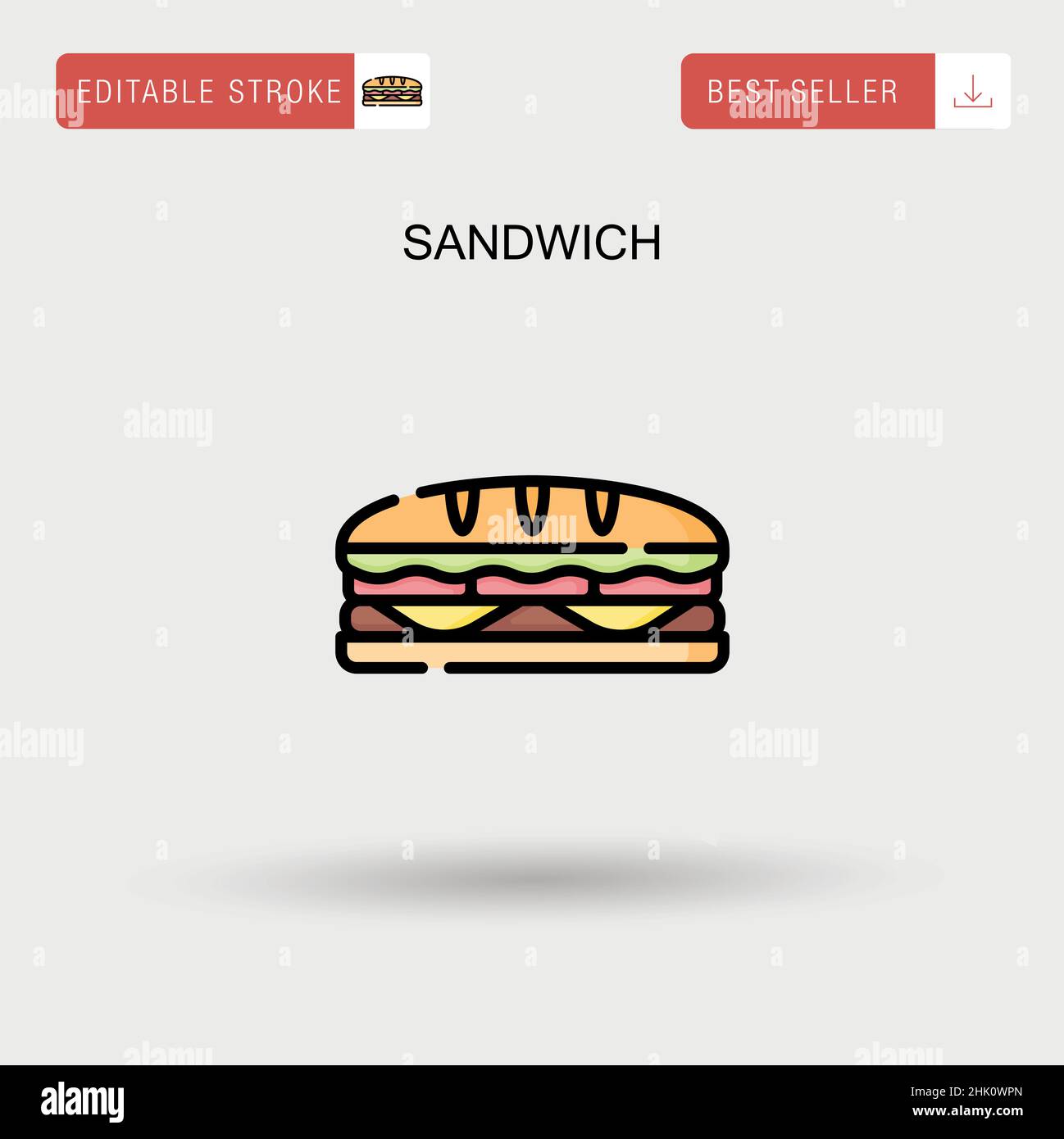 Sandwich Simple vector icon Stock Vector Image & Art - Alamy