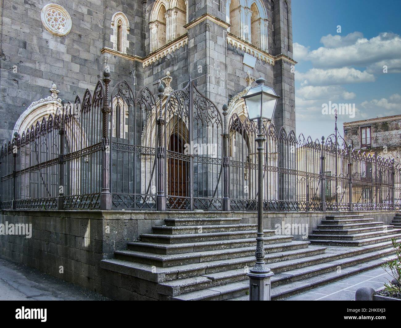Ornate iron gate. Architectural detail. Basilica of Saint Mary ...