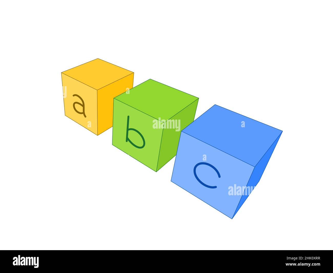 alphabet abc blocks cubes, illustration isolated on white background ...
