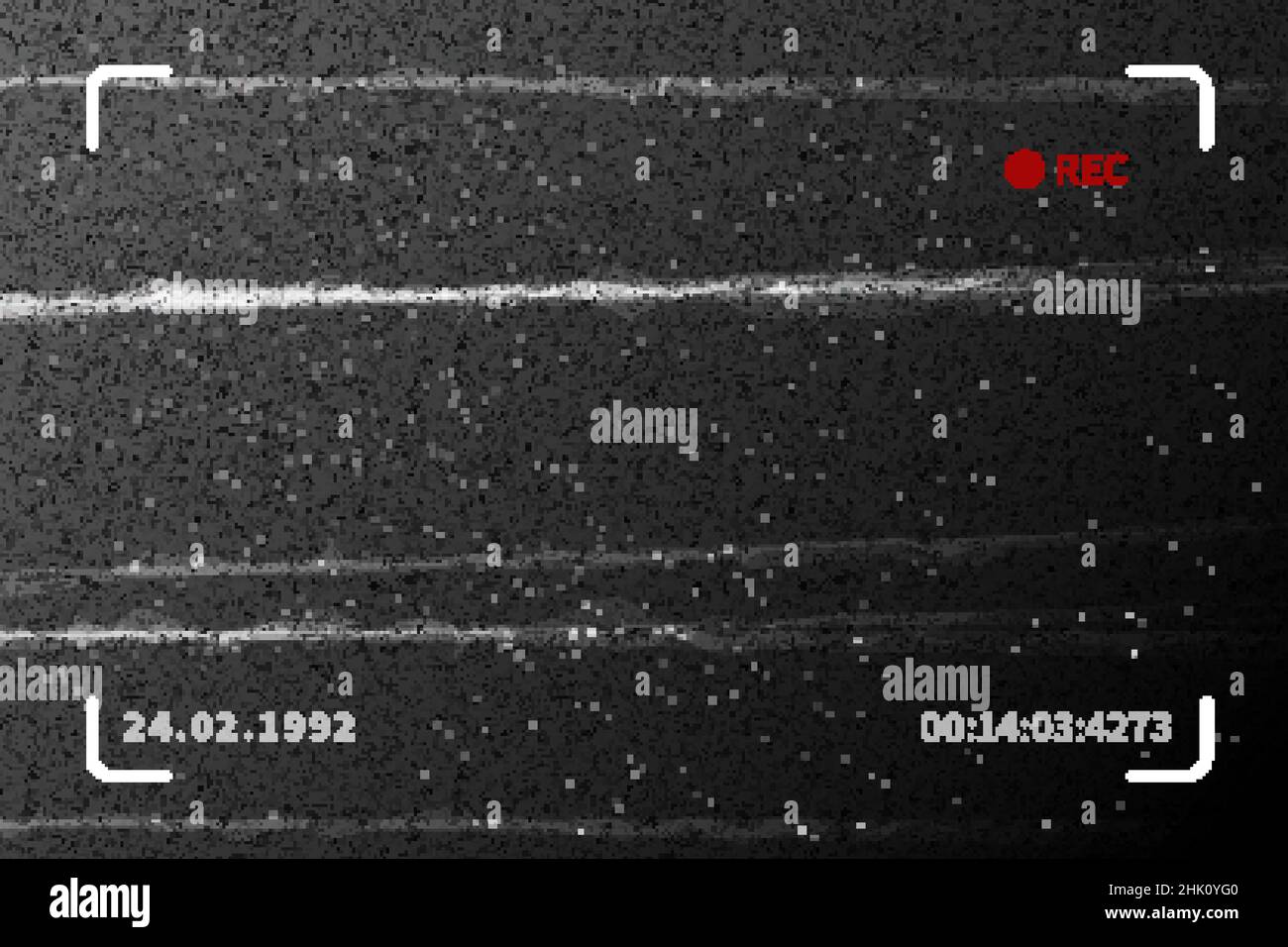 Retro VHS noise background, gray glitch effect on black Stock Vector ...