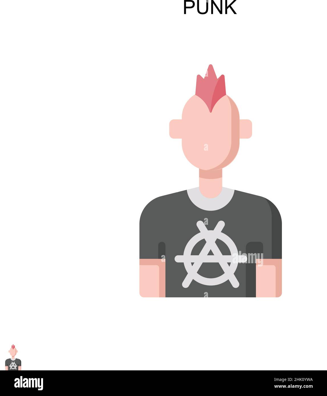 Punk Simple vector icon. Illustration symbol design template for web ...