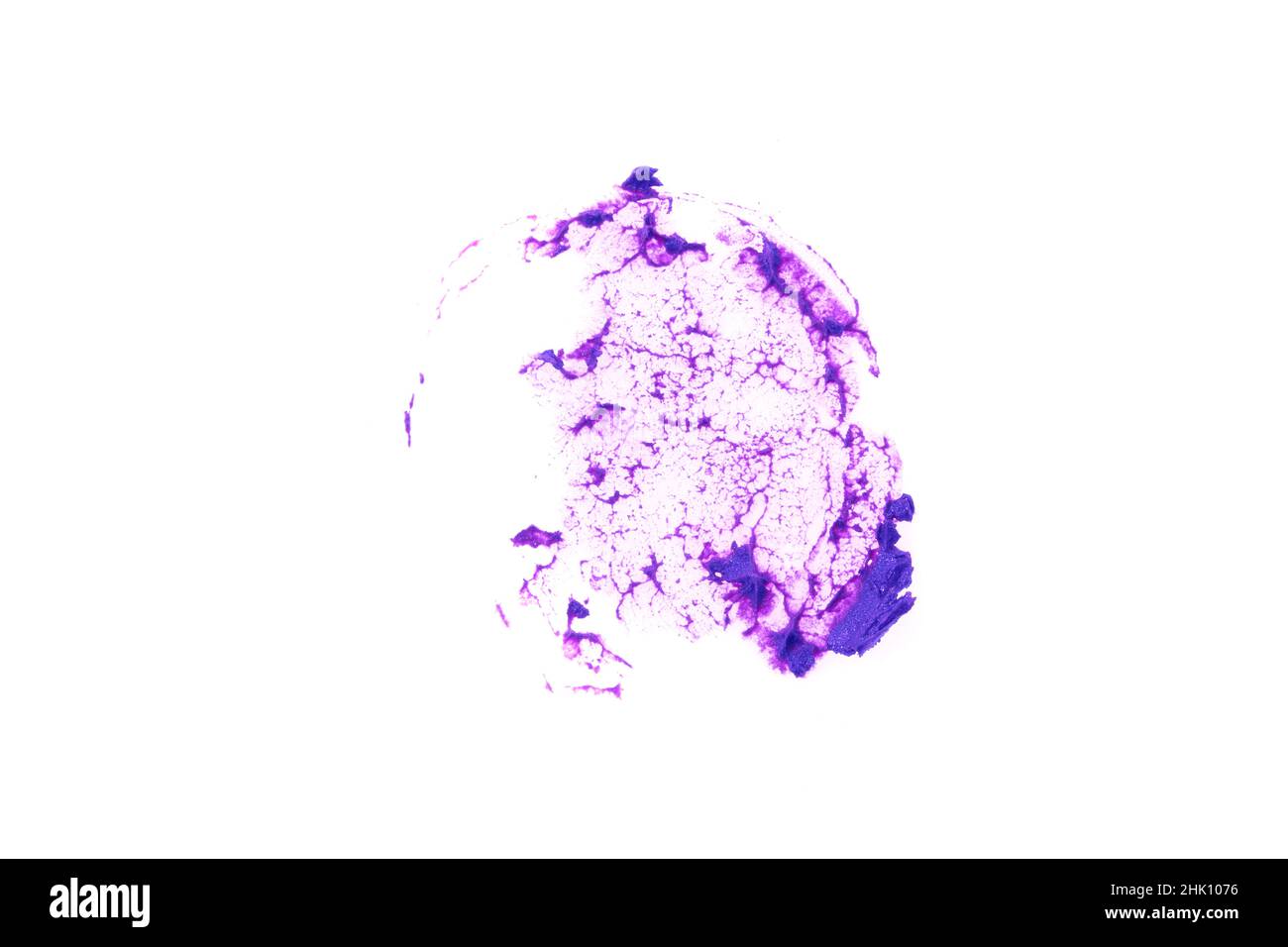 The lilac color of the cosmetic product. A lipstick print in the shape ...