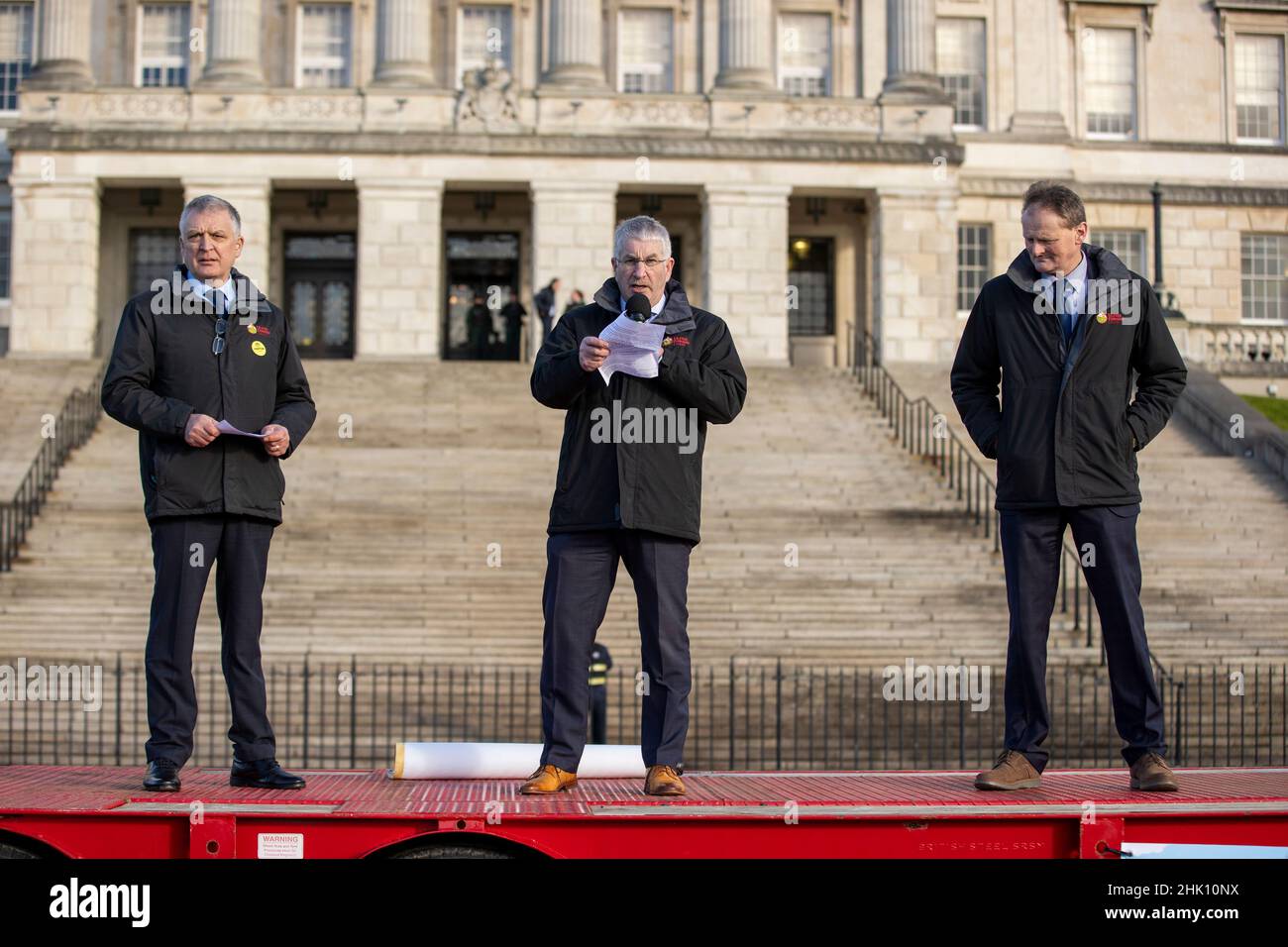 Victor Chestnutt, President Ulster Farmers' Union (centre), William ...