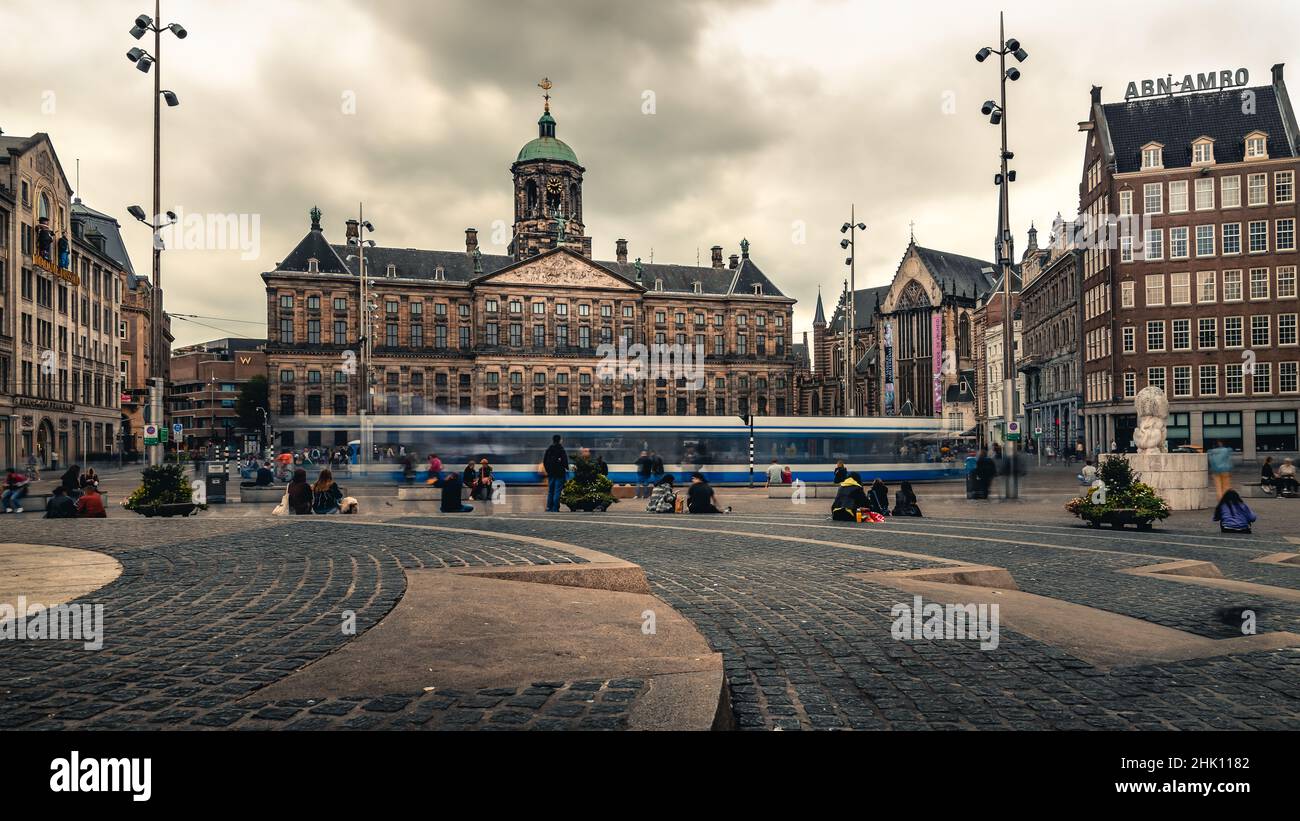 Traffic on Raadhuisstraat, in Amsterdam, The Netherlands Stock Photo ...