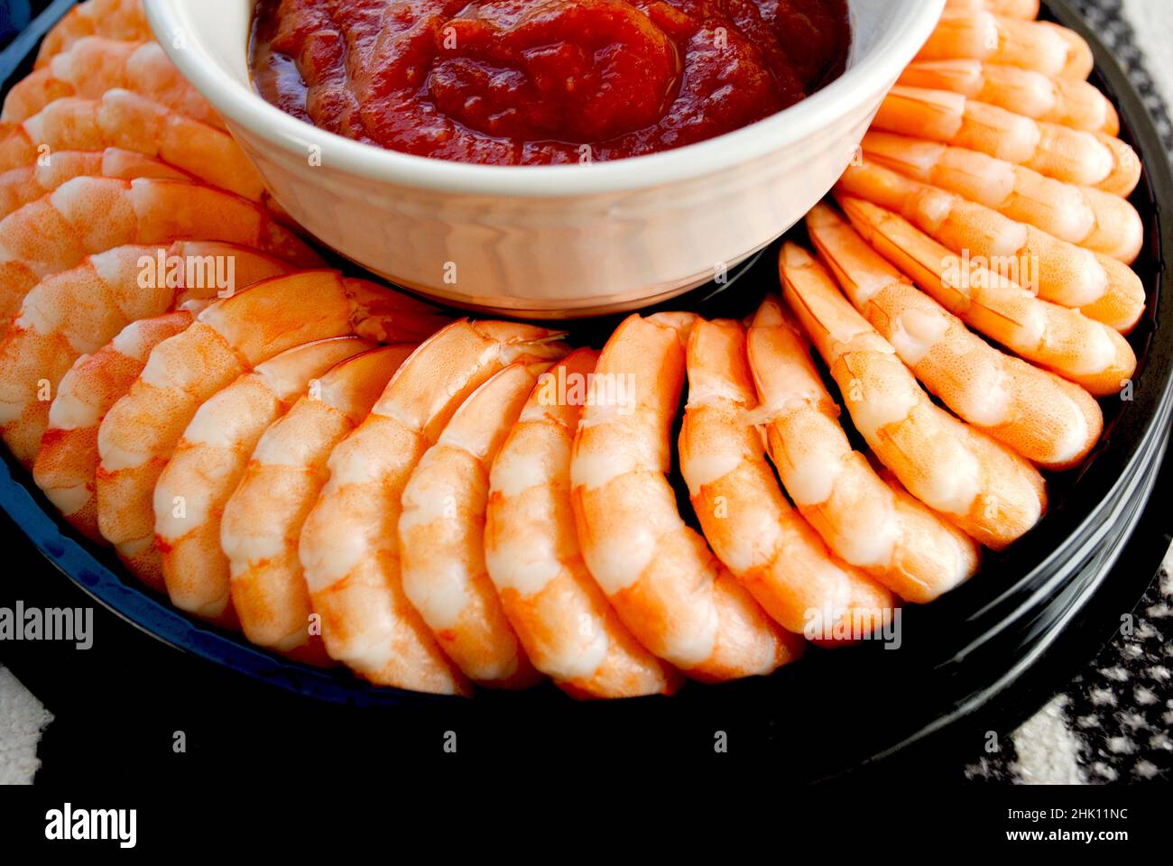 Appetizer Shrimp Ring with Cocktail Sauce Stock Photo - Alamy