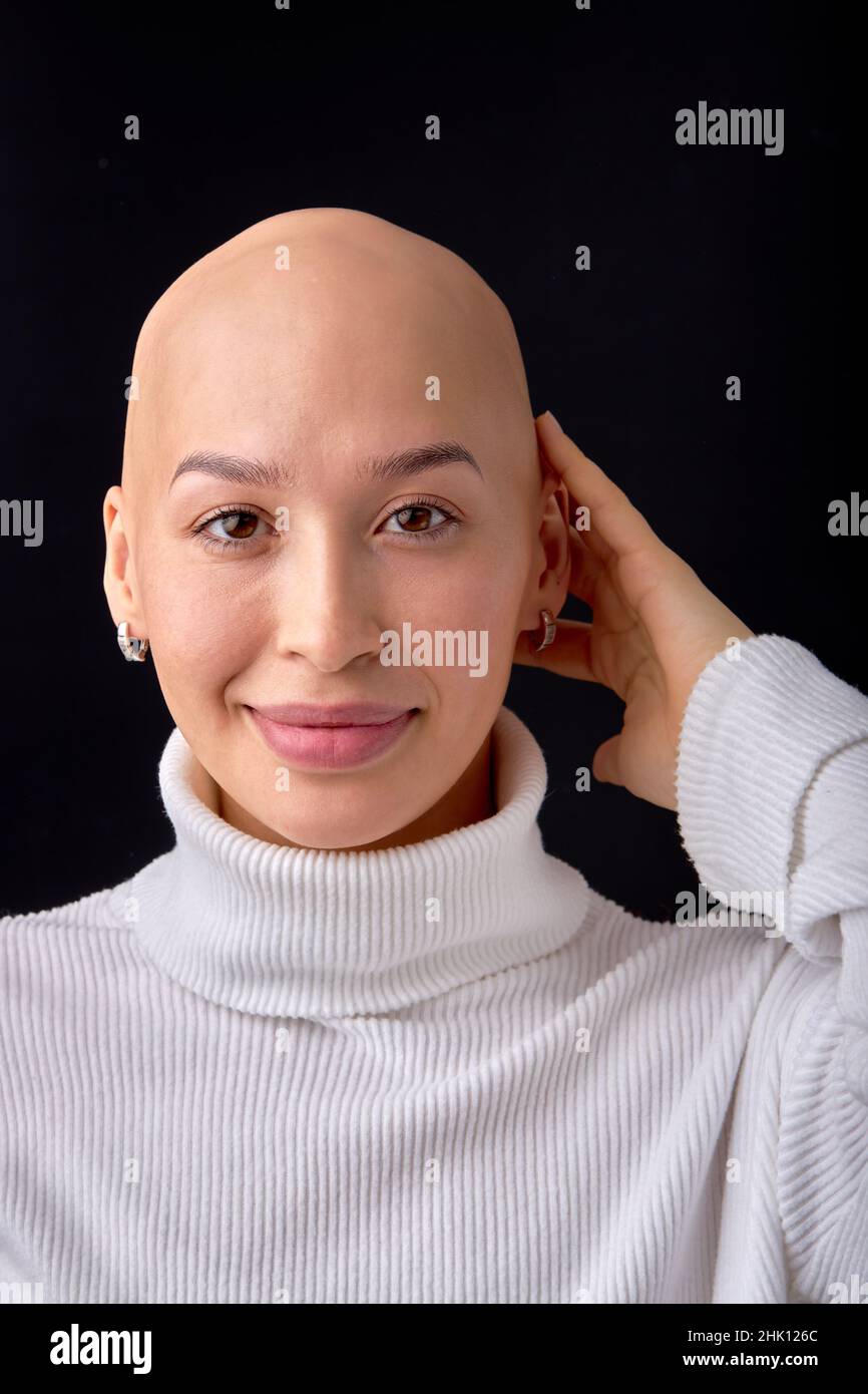 Bald Woman Facing Right