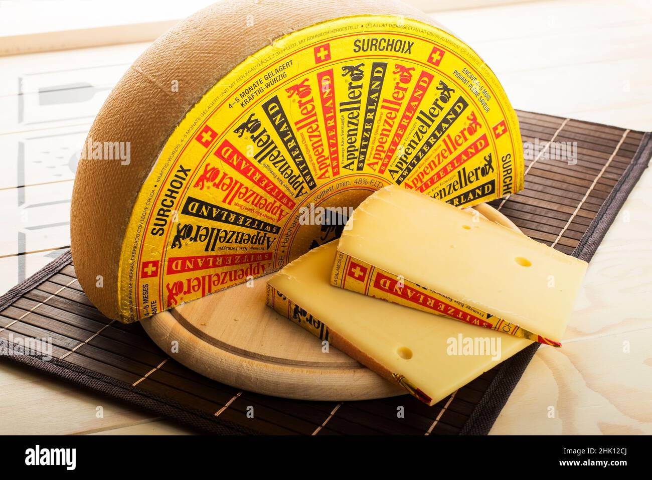 Appenzeller cheese wheel hi-res stock photography and images - Alamy