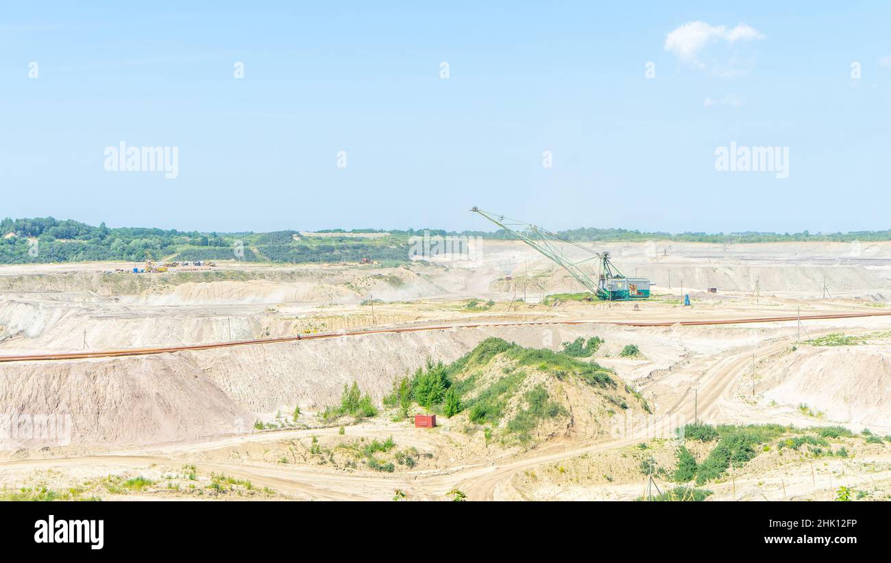 Quarry for the extraction of amber with the necessary equipment in the ...