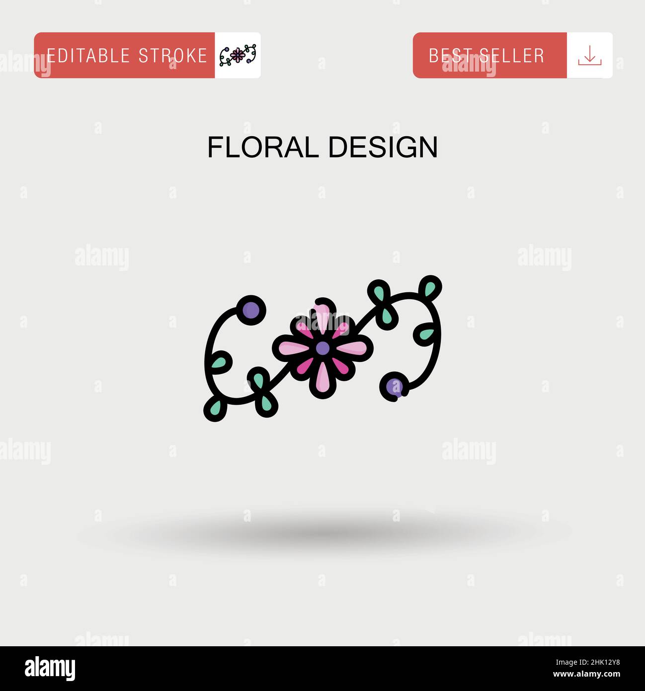 Floral design Simple vector icon Stock Vector Image & Art - Alamy
