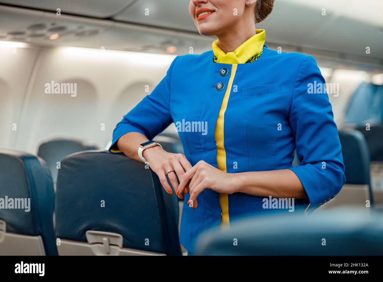 Business class cabin woman hi-res stock photography and images - Alamy