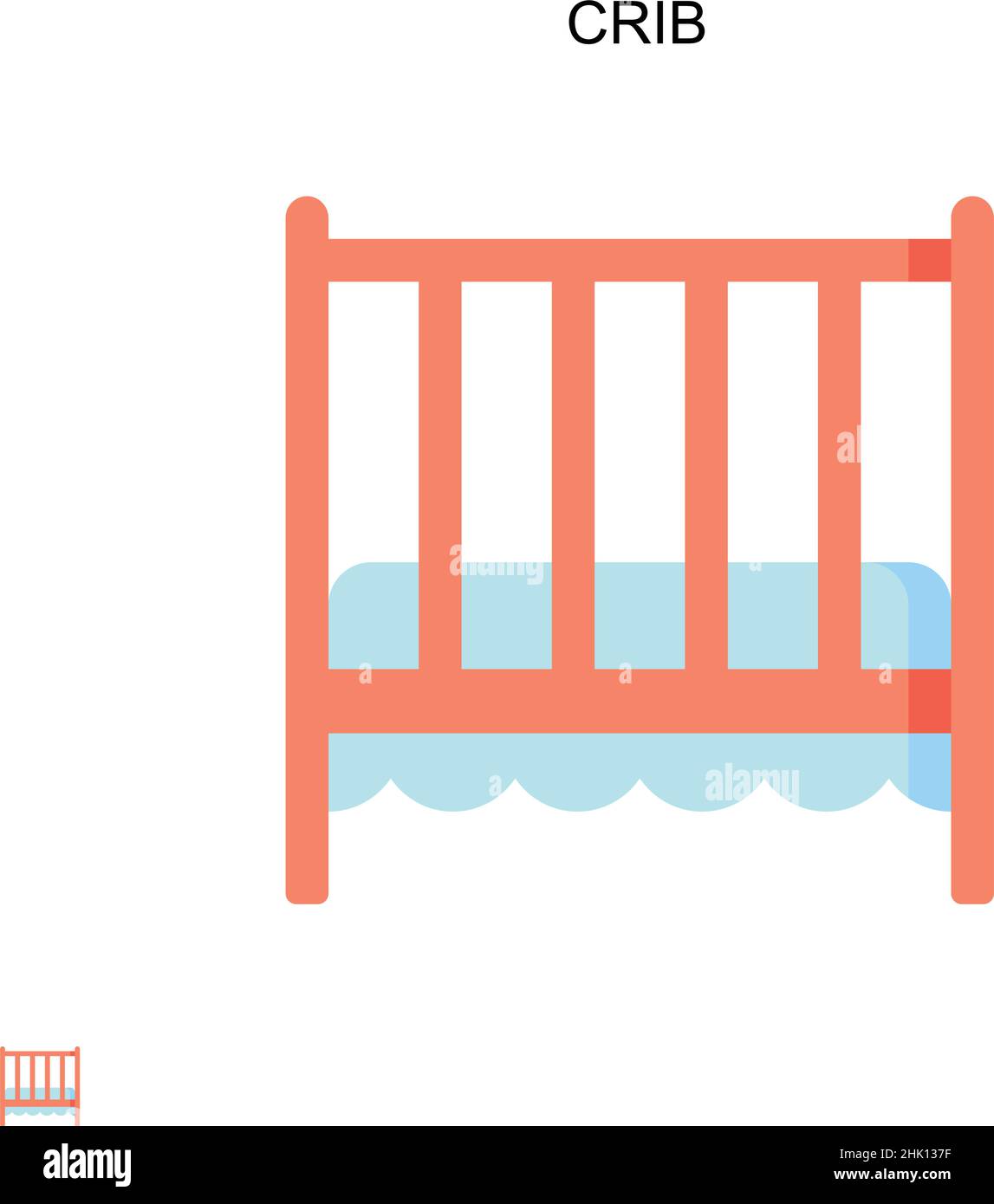 Crib Simple vector icon. Illustration symbol design template for web ...