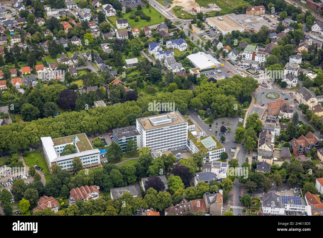 Aerial view, district administration and district house Unna ...