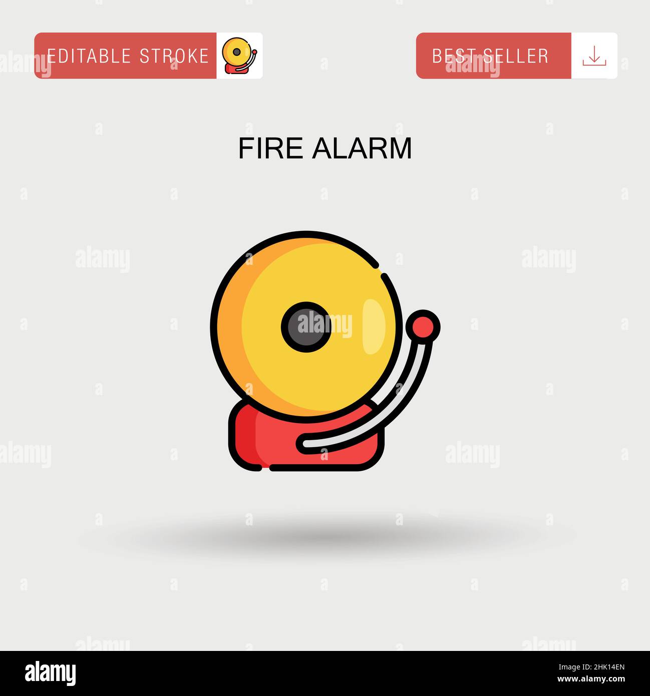 Fire alarm Simple vector icon Stock Vector Image & Art - Alamy