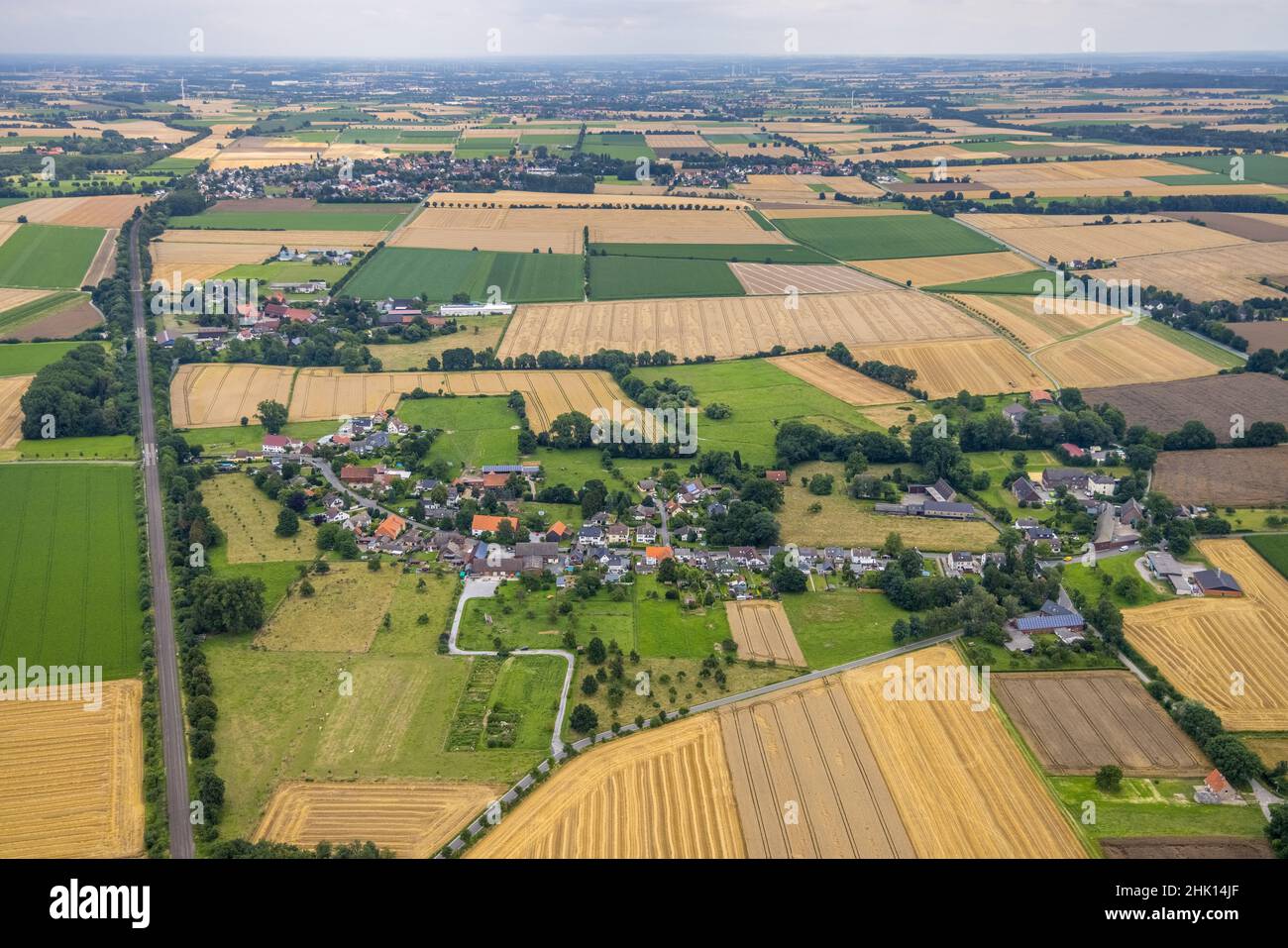 Meadows and fields with town view stockum hi-res stock photography and ...