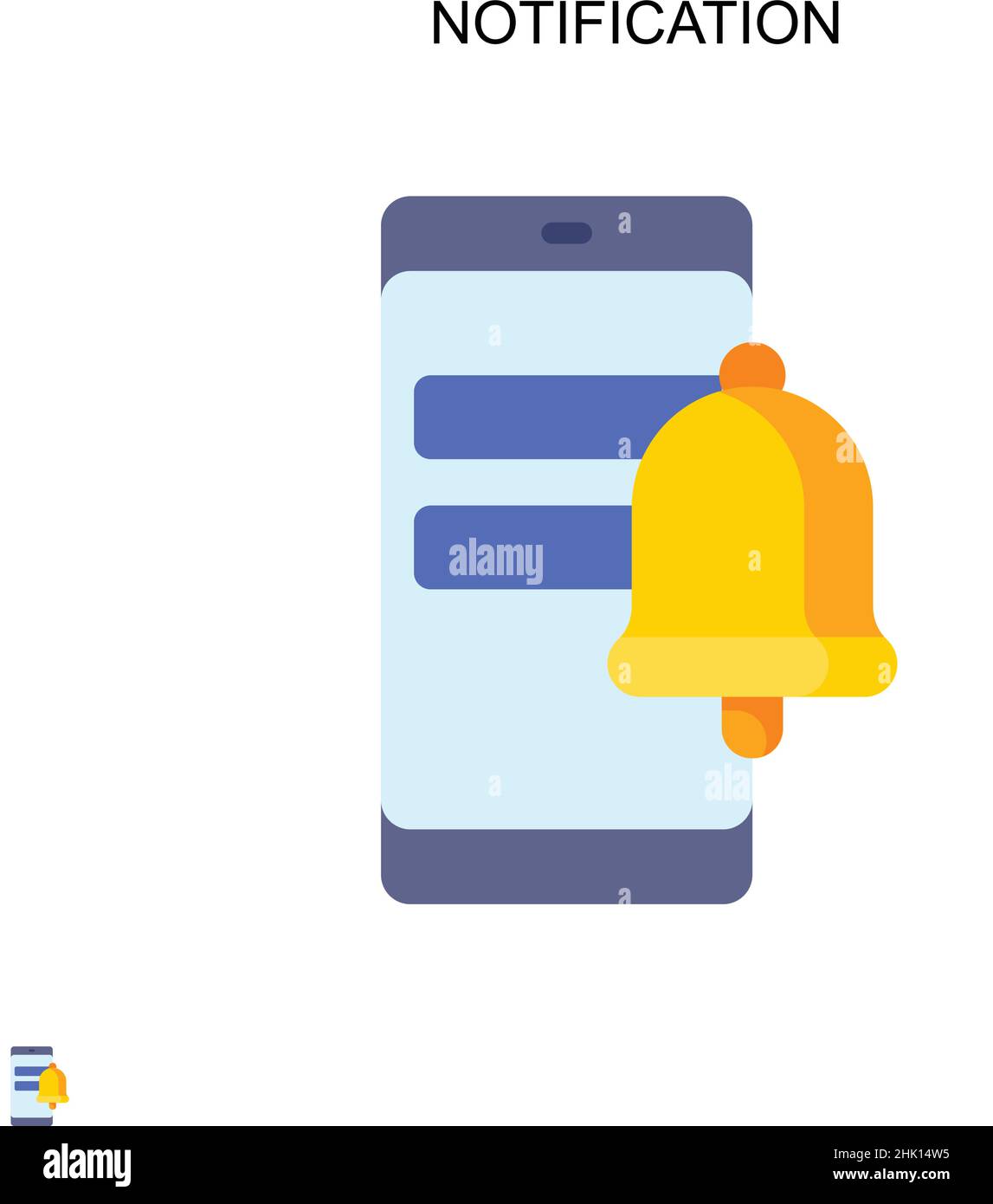 Notification Simple vector icon. Illustration symbol design template ...