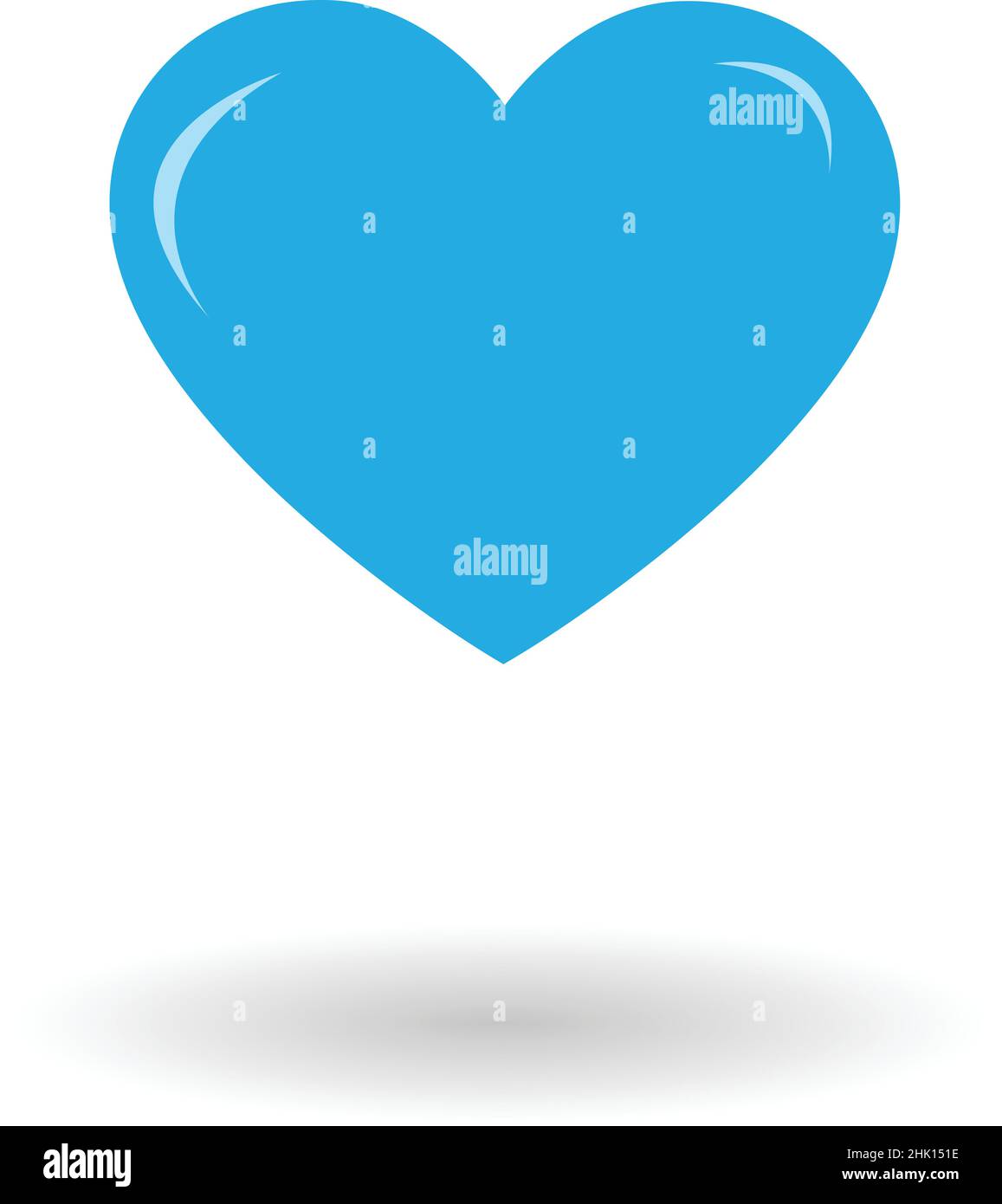 Vector icon of a blue heart, love symbol flat style graphics. Heart ...