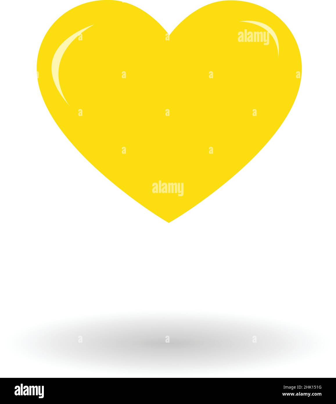 Vector icon of a yellow heart, love symbol flat style graphics. Heart ...