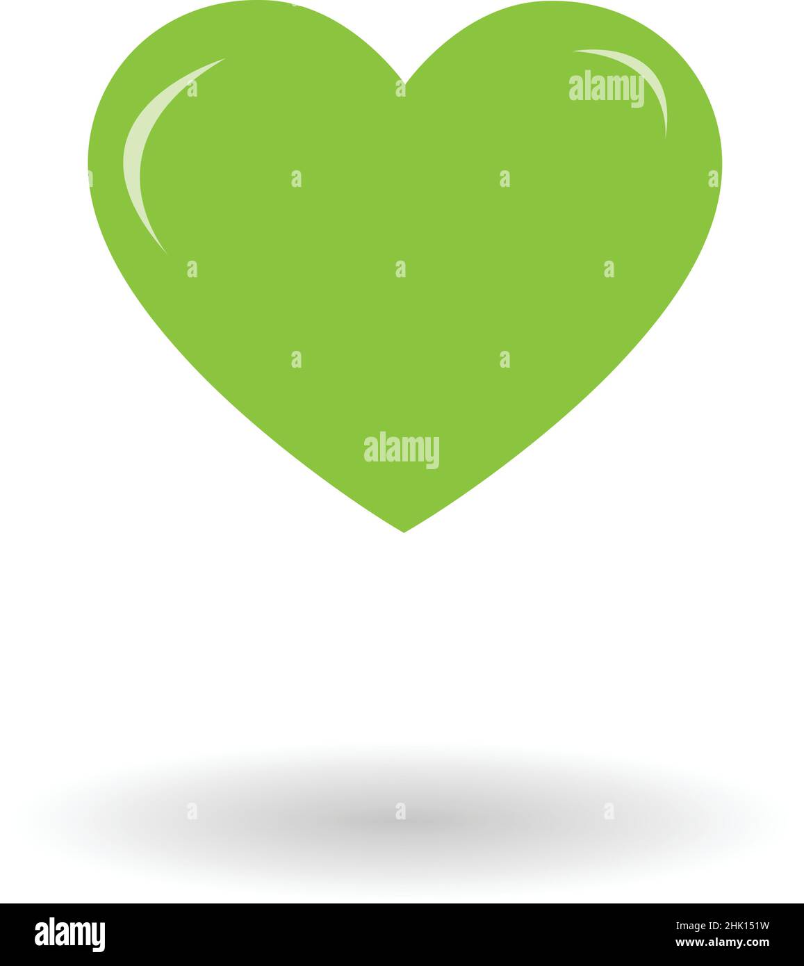 Vector icon of a green heart, love symbol flat style graphics. Heart ...