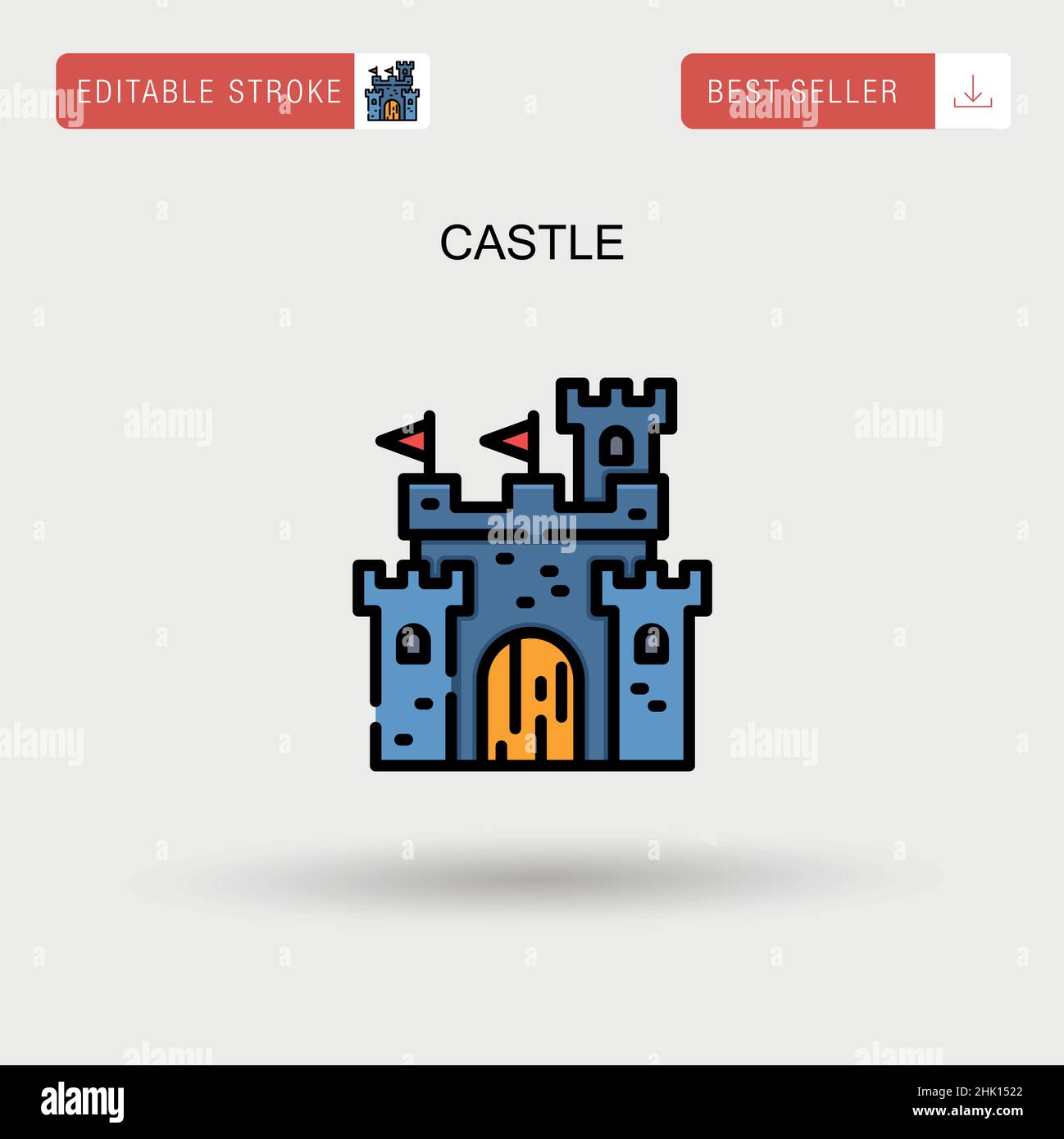 Medieval castle sunrise Stock Vector Images - Alamy