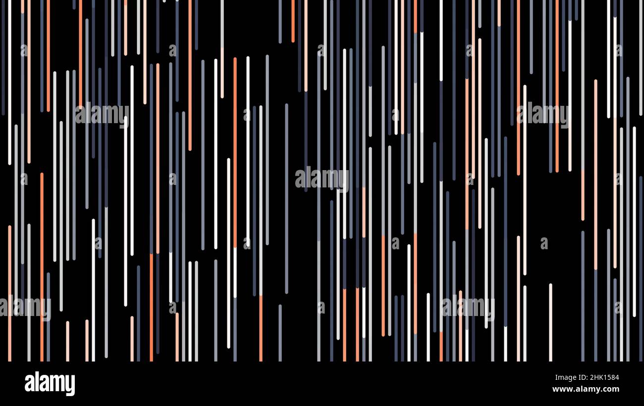 Colored lines rain down on black background. Animation. Abstract rain ...