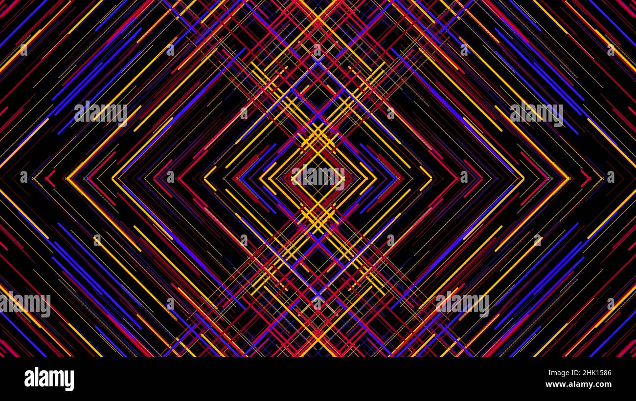 Triangular pattern of lines with interference. Animation. Hypnotic mirror pattern of ...