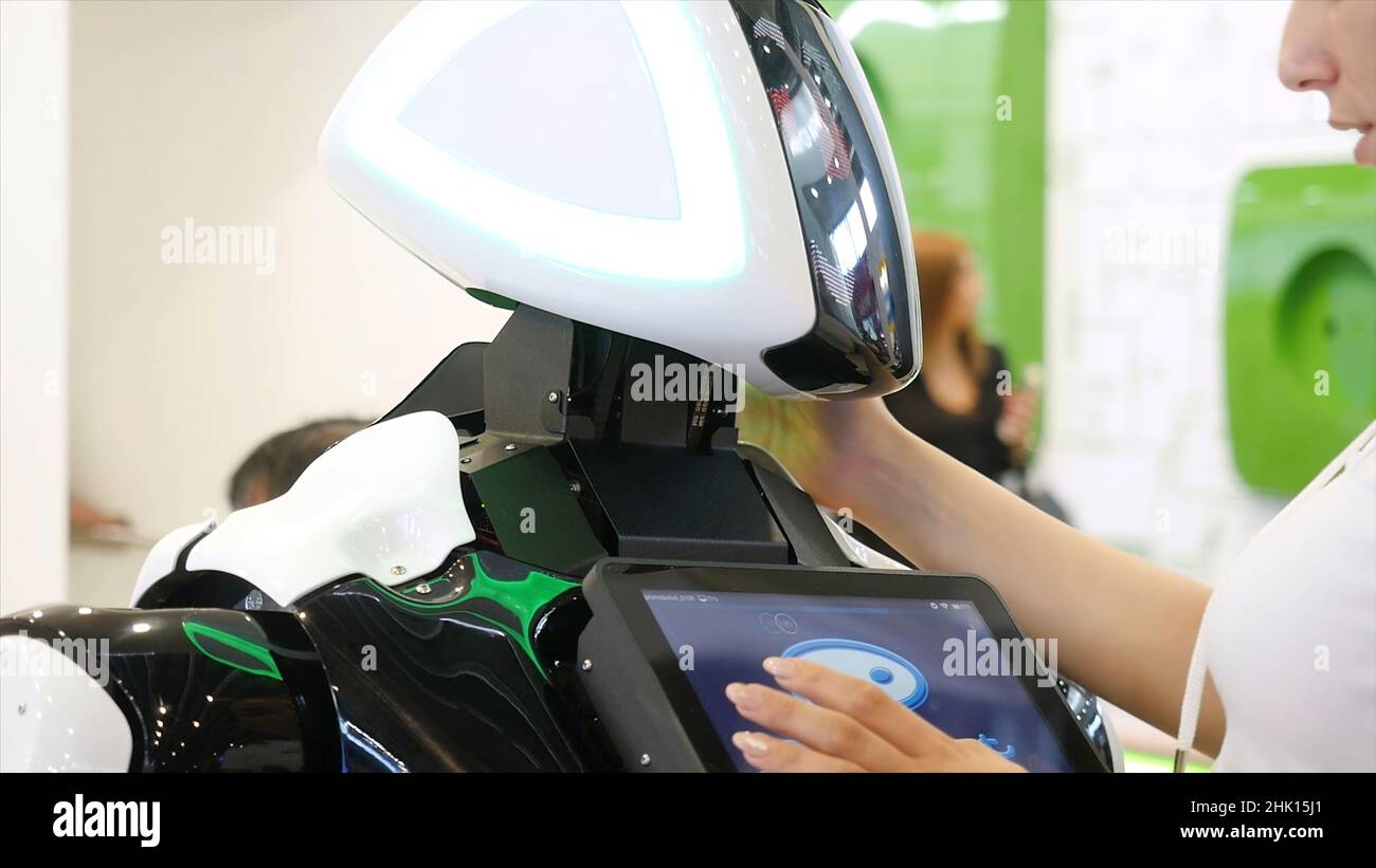 Yekaterinburg, Russia - July, 2019: High-tech robot at the exhibition ...