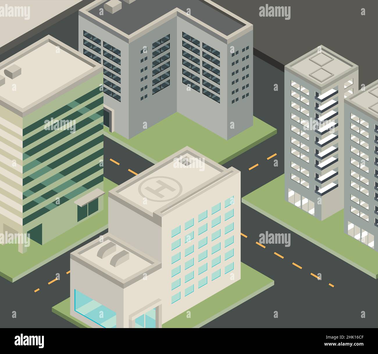 isometric hospital and metropolis Stock Vector Image & Art - Alamy