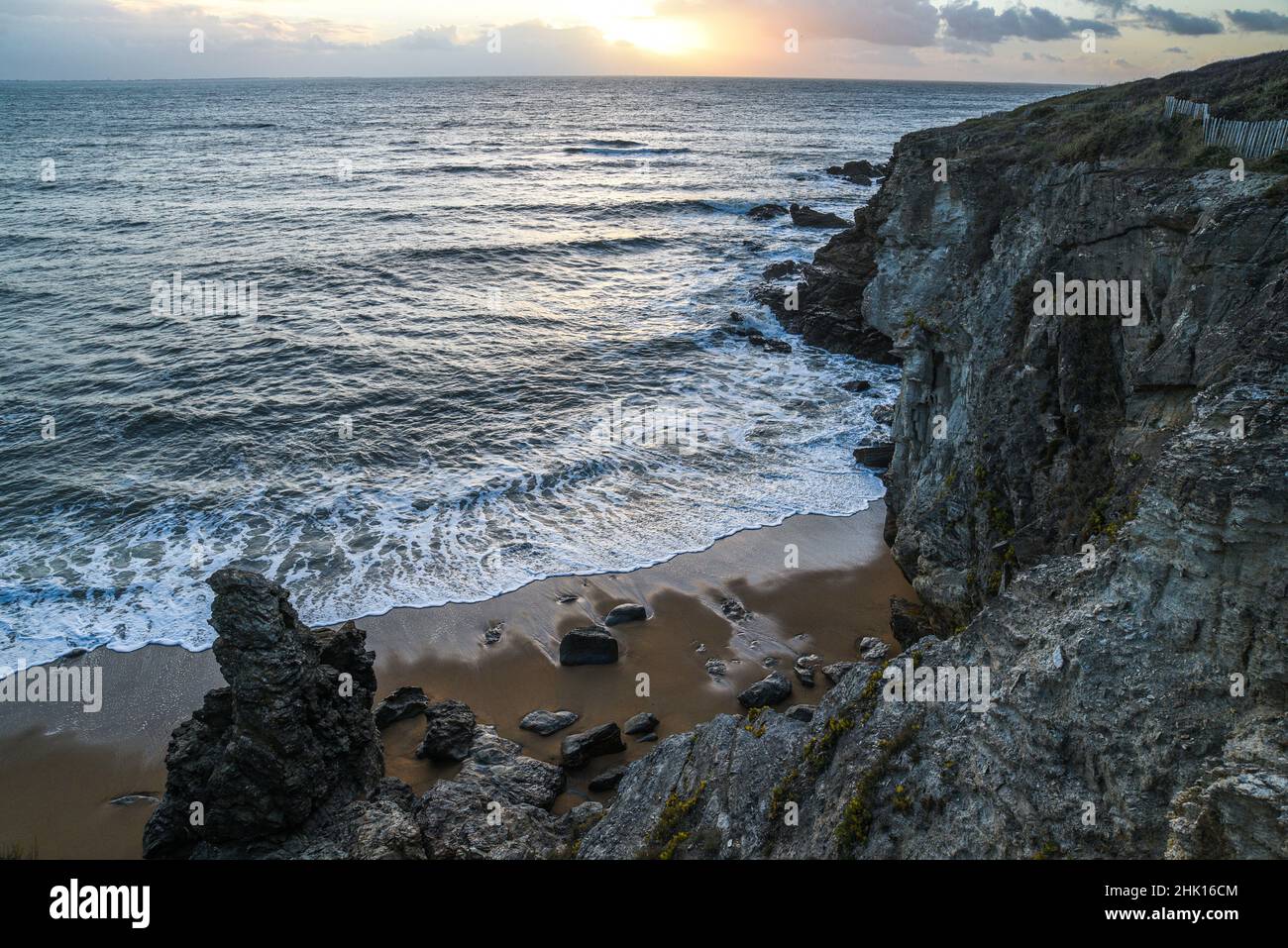 Beautiful sea landscape, Atlantic Ocean coast in France Stock Photo - Alamy