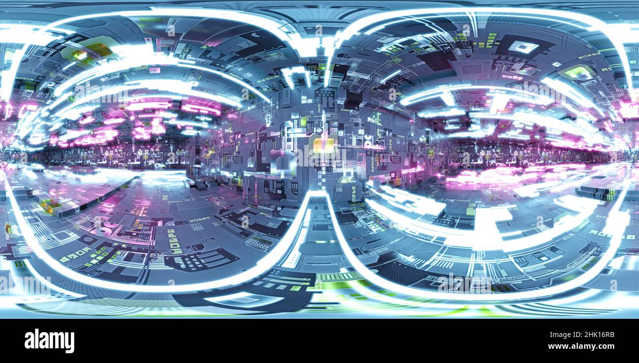 360 degree full panorama environment map of abstract silicon ocmputer ...
