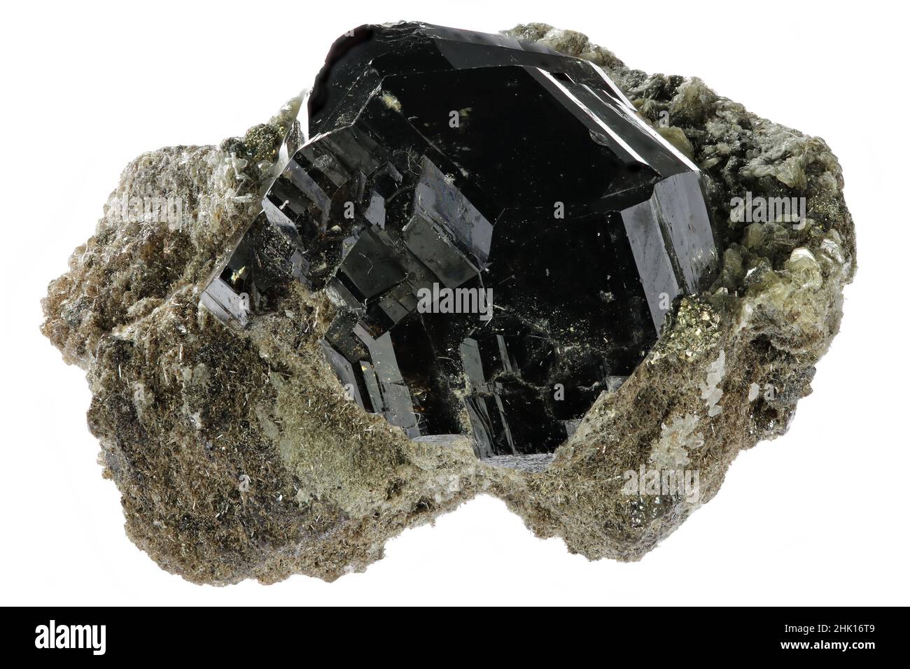 cassiterite crystal on matrix from Panasqueira Mine, Portugal isolated ...