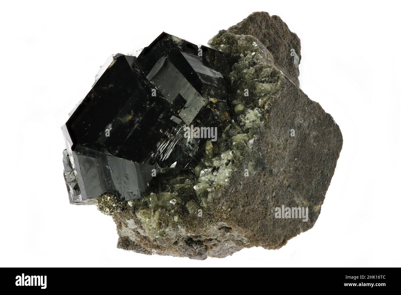 cassiterite crystal on matrix from Panasqueira Mine, Portugal isolated ...
