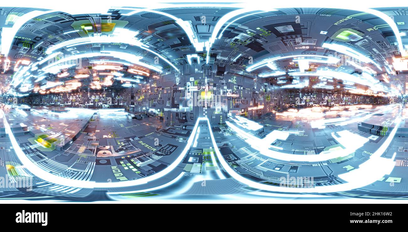 360 degree full panorama environment map of abstract silicon ocmputer ...