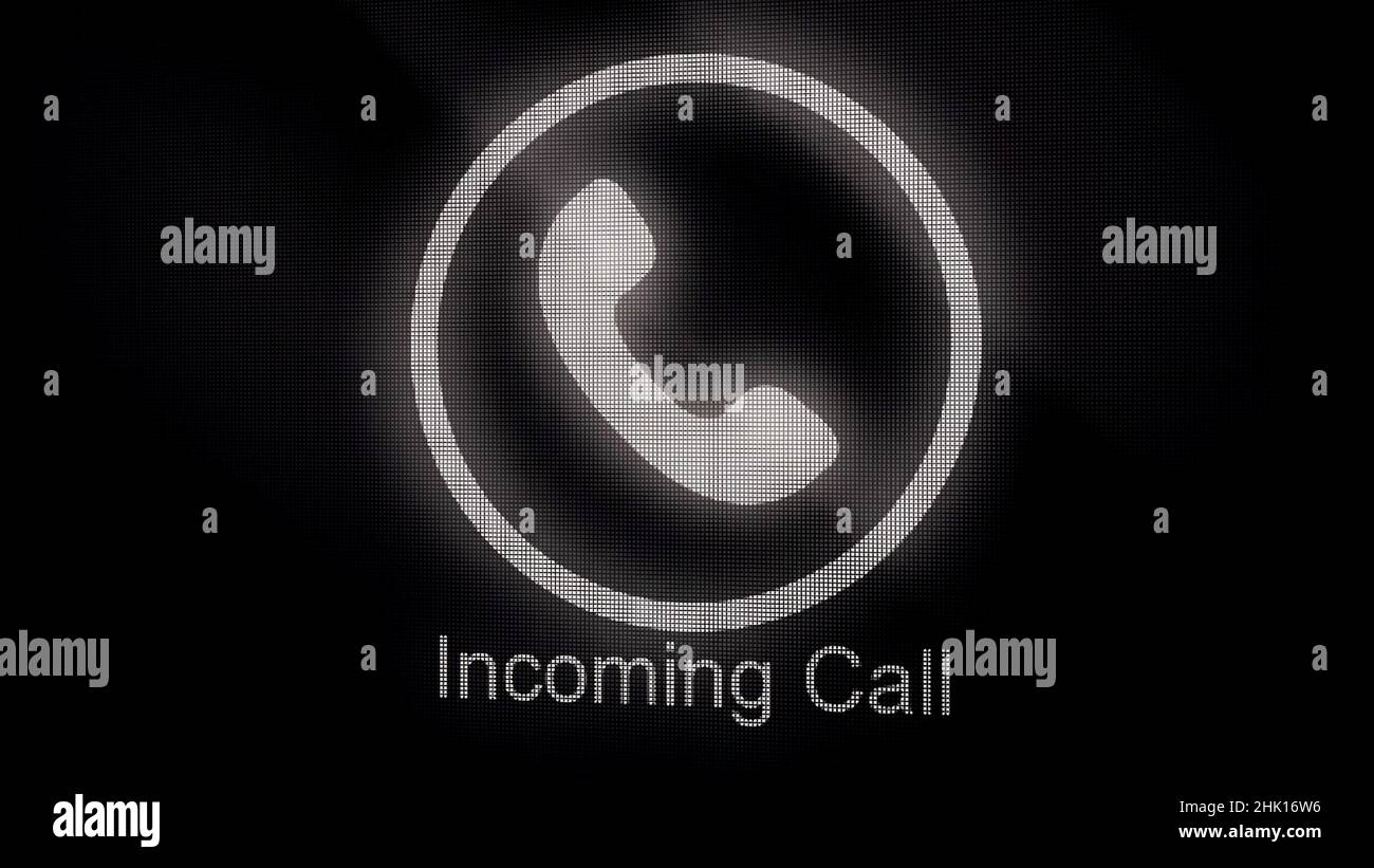 Phone call icon. Animation of black and white phone call Stock Photo ...