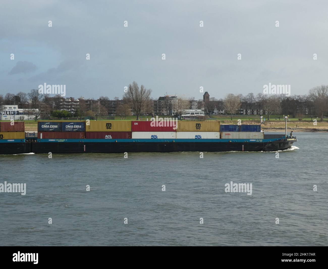 Cologne, Germany. 23rd Jan, 2022. Freight tug, container ship compound ...