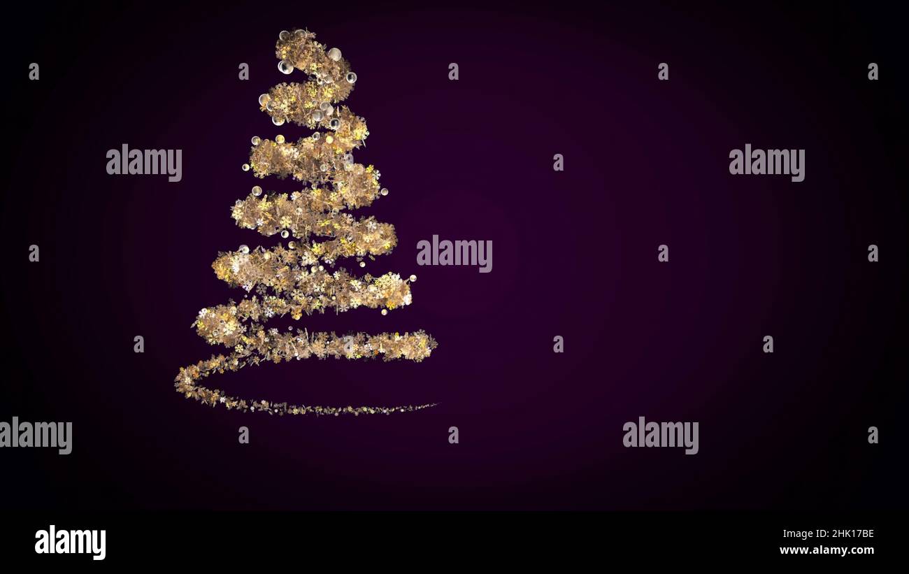Abstract beautiful Christmas Tree consisting of white shimmering ...
