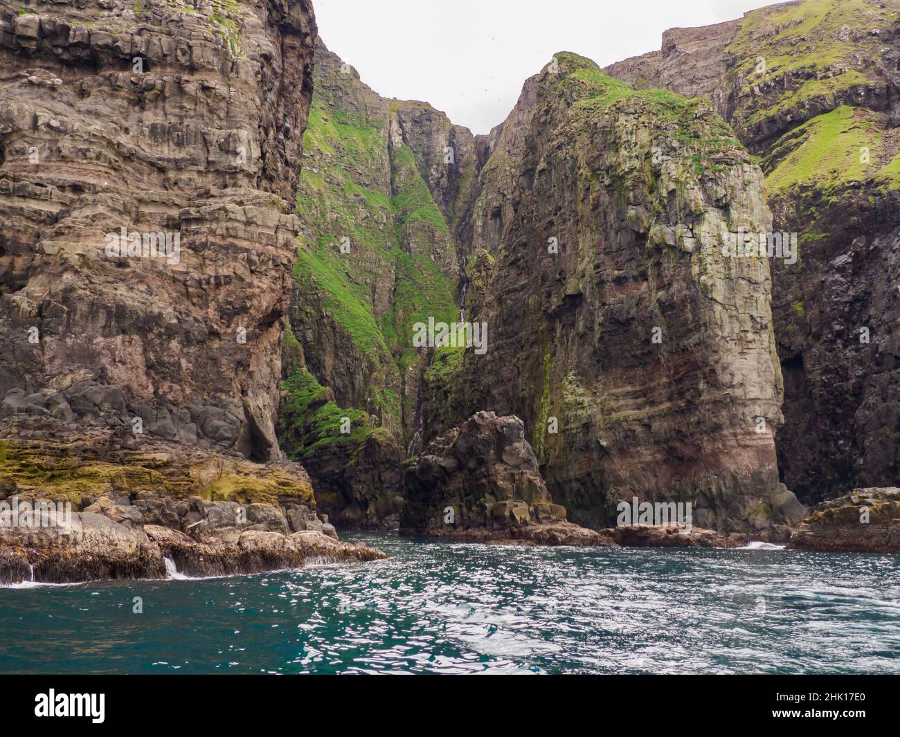 Vestmanna Sea Cliffs - view from teh boat. Streymoy. Faroe Islands ...