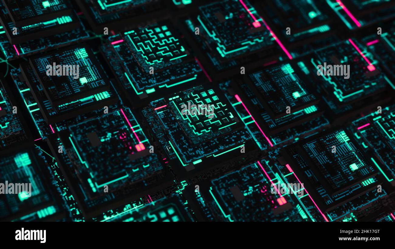 Neon boards in computer. Animation. Beautiful 3D neon boards in ...