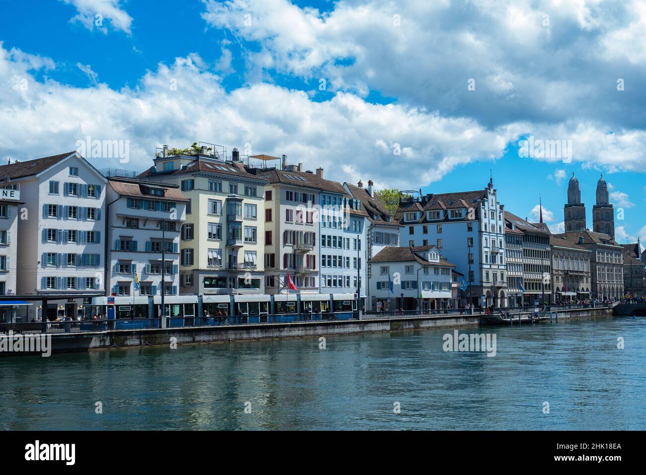 Zurich, Switzerland - May 23rd 2021: Historic city centre at the ...