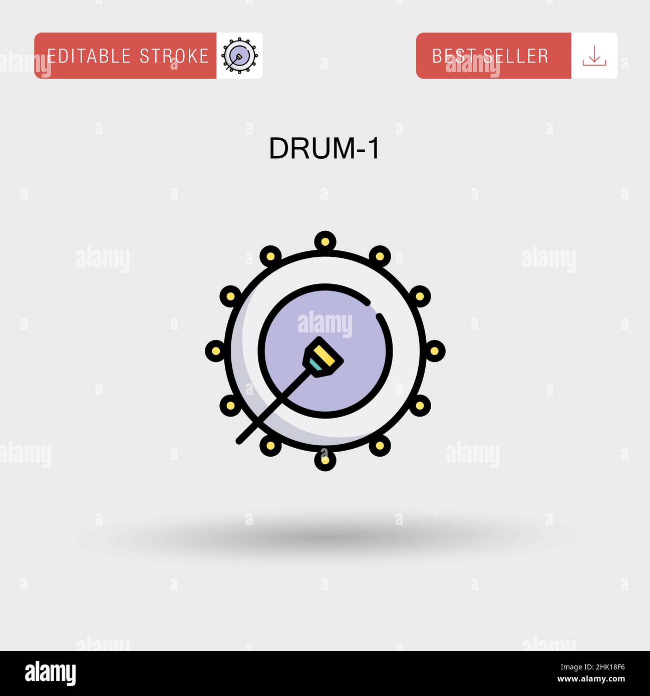 Drum-1 Simple vector icon Stock Vector Image & Art - Alamy
