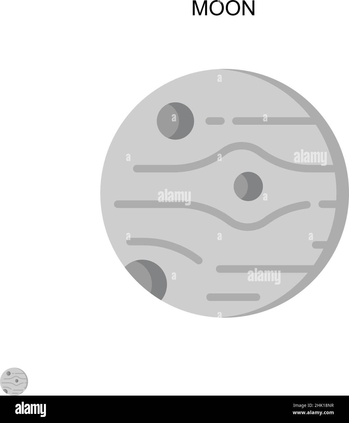 Moon Simple vector icon. Illustration symbol design template for web ...