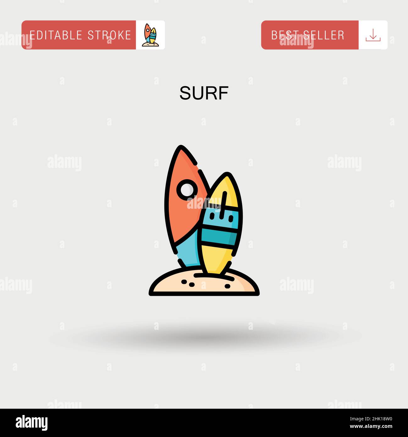 Surf Simple vector icon Stock Vector Image & Art - Alamy