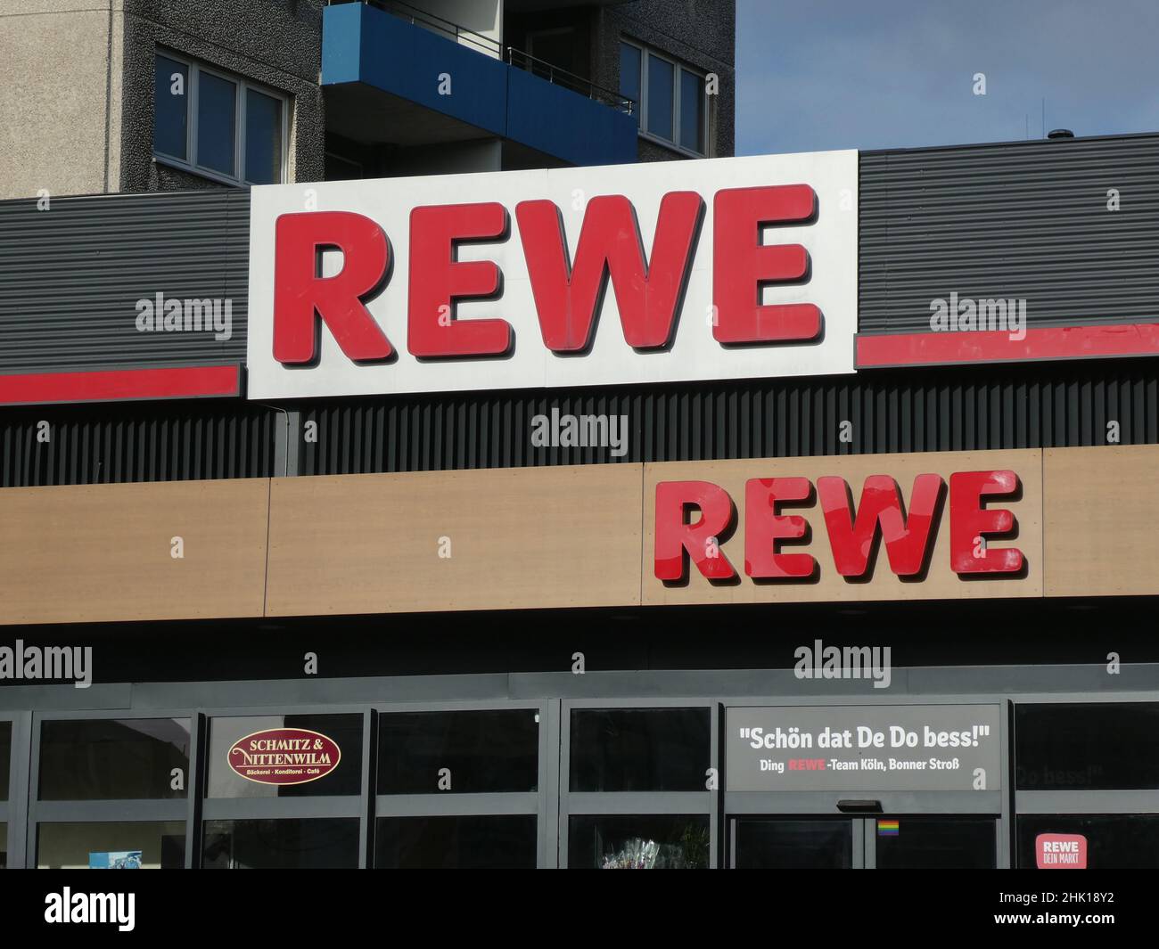 Cologne, Germany. 23rd Jan, 2022. The entrance to a store of the food ...