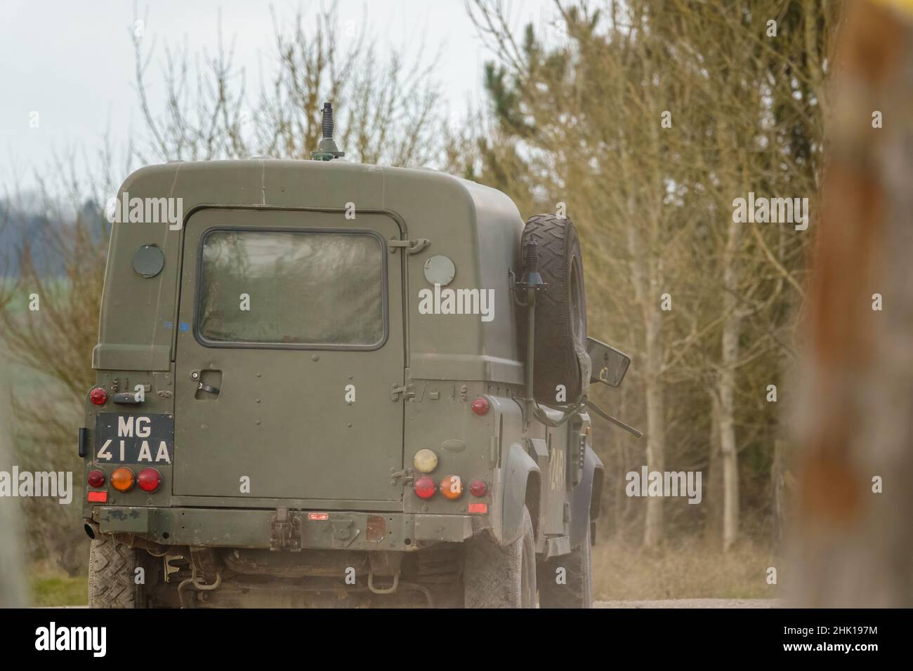 British Army Land Rover Defender Wolf medium utility vehicle on a ...
