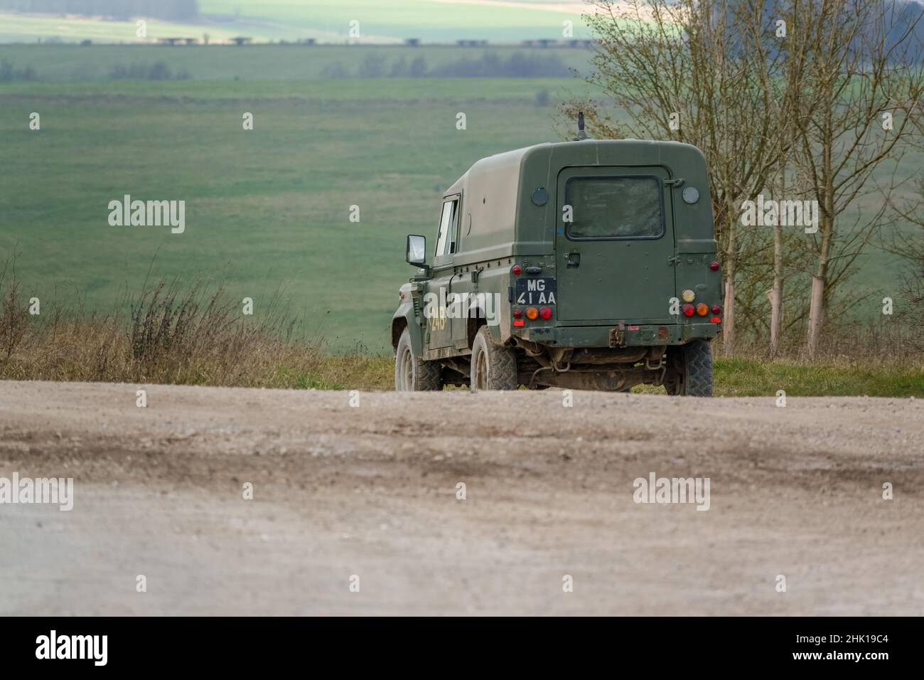 British Army Land Rover Defender Wolf medium utility vehicle on a ...