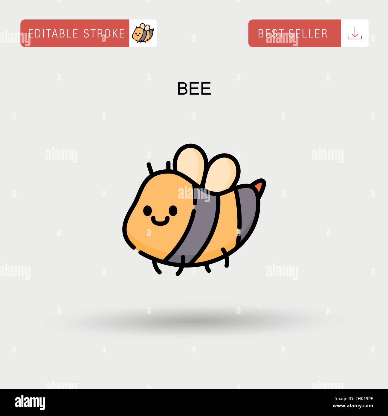 Simple black white bee cartoon hi-res stock photography and images - Alamy
