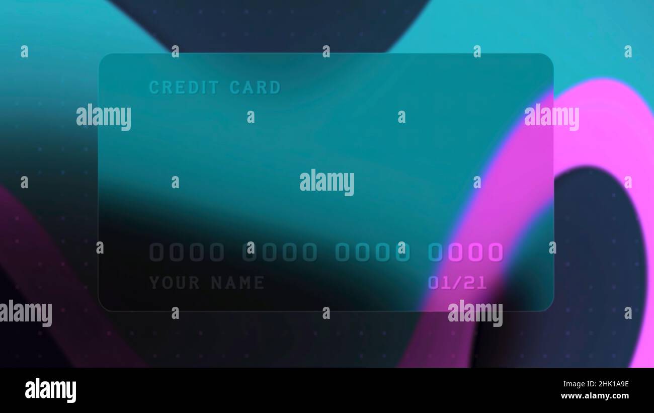 Bank card design on colorful background. Motion. Beautiful design for ...