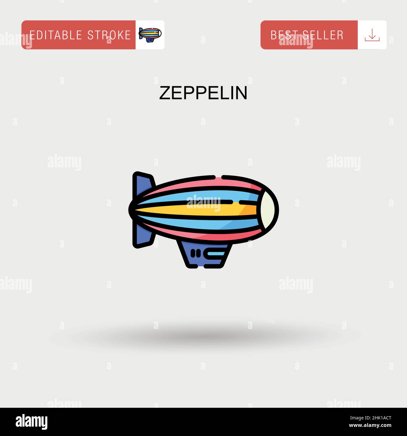 Zeppelin Simple vector icon Stock Vector Image & Art - Alamy